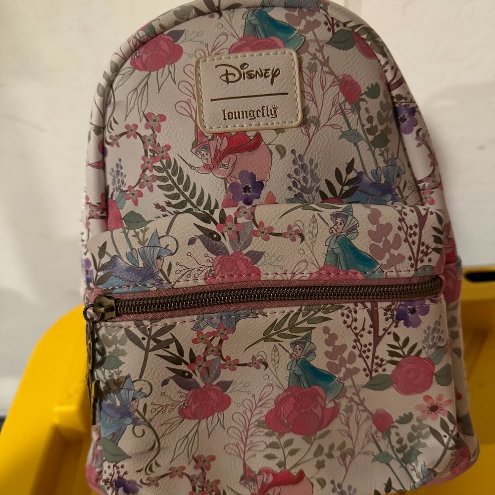 Loungefly Sleeping Beauty Floral Mini Backpack (Used) - Gem